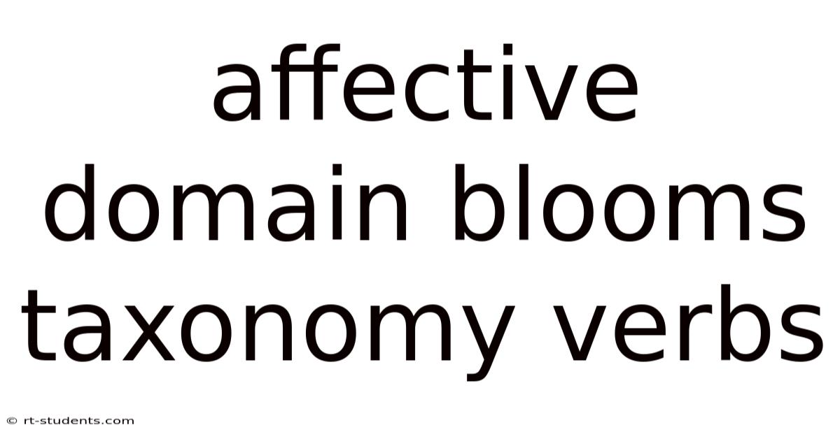 Affective Domain Blooms Taxonomy Verbs