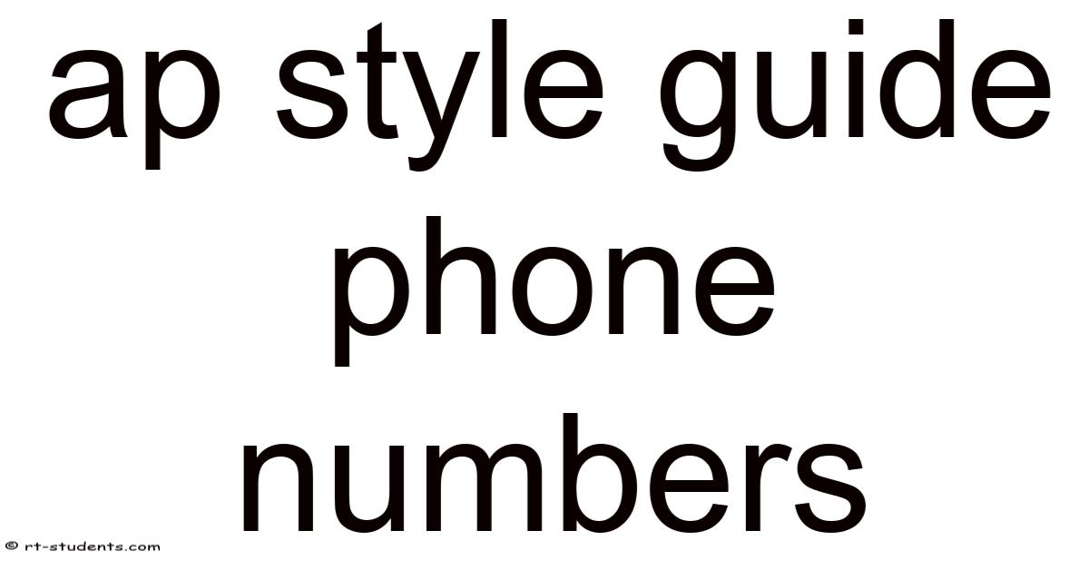 Ap Style Guide Phone Numbers
