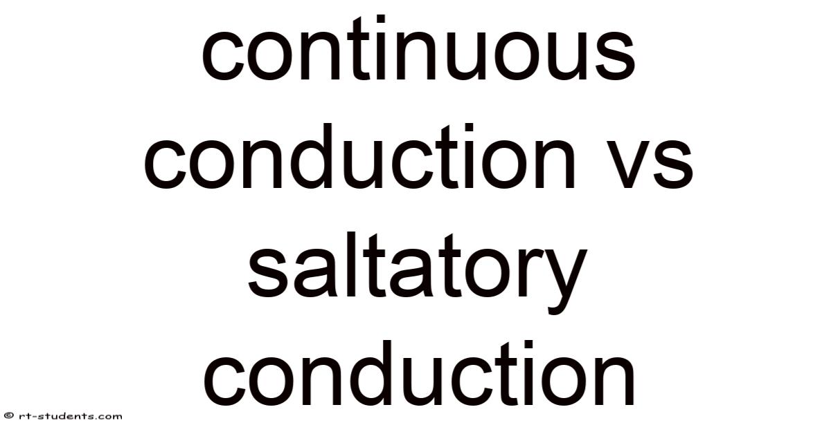 Continuous Conduction Vs Saltatory Conduction