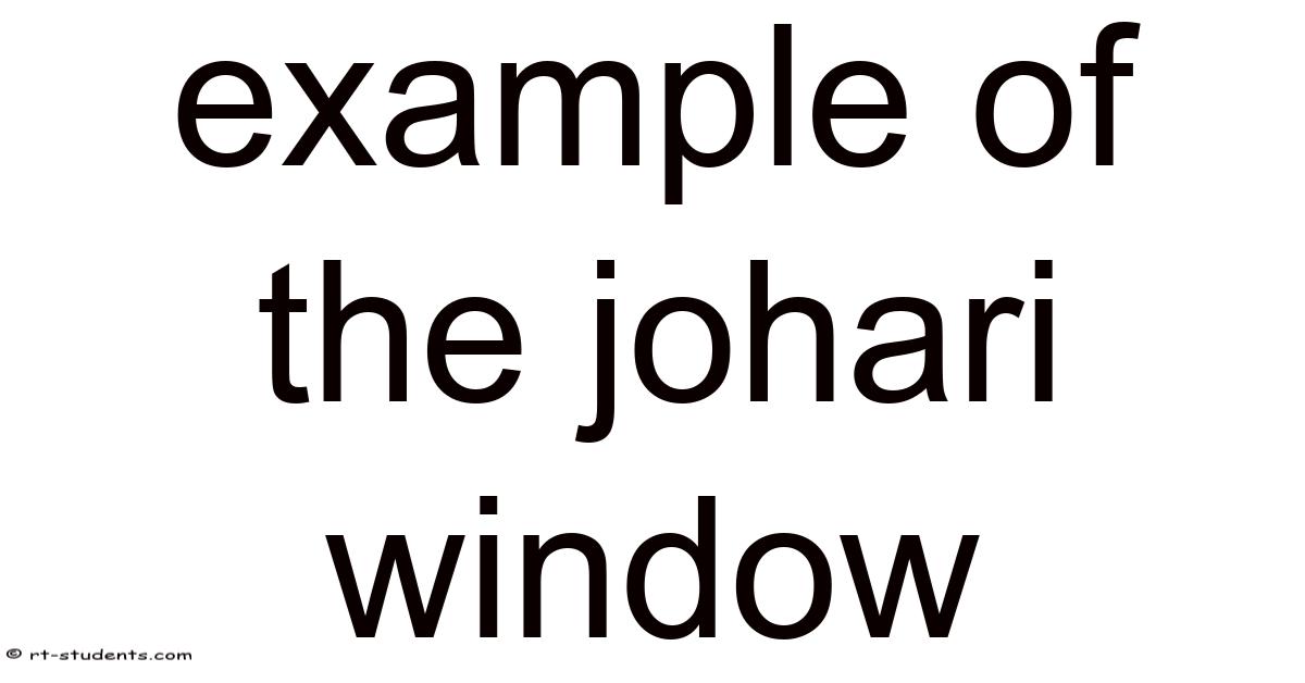 Example Of The Johari Window