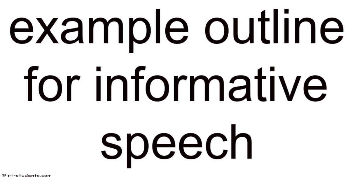 Example Outline For Informative Speech