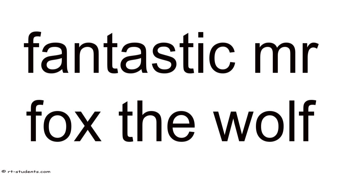 Fantastic Mr Fox The Wolf