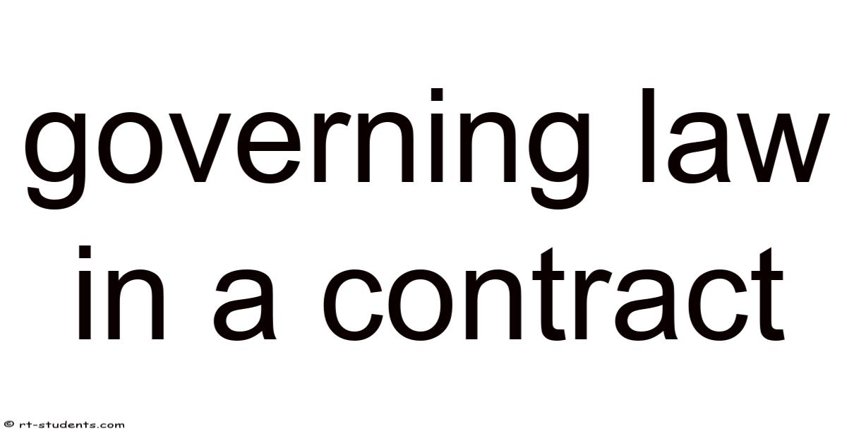 Governing Law In A Contract