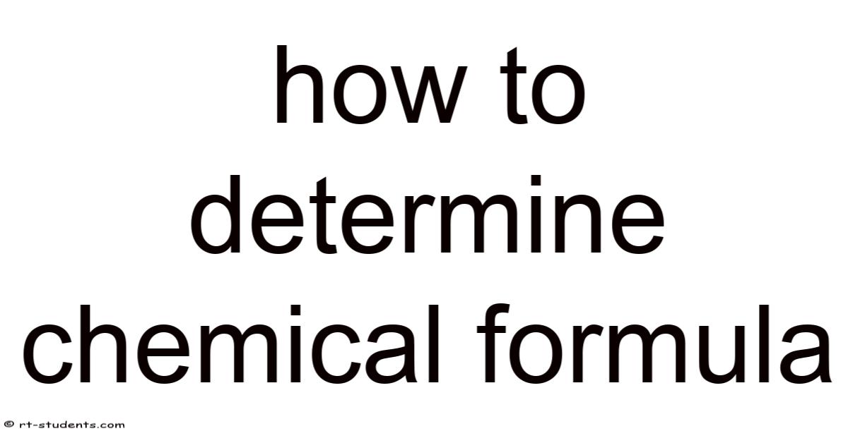 How To Determine Chemical Formula