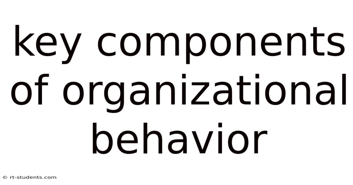 Key Components Of Organizational Behavior