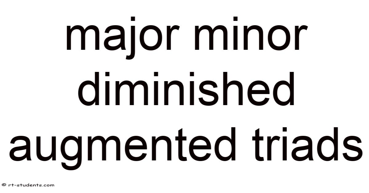 Major Minor Diminished Augmented Triads