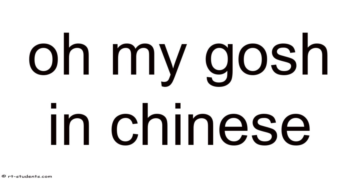 Oh My Gosh In Chinese