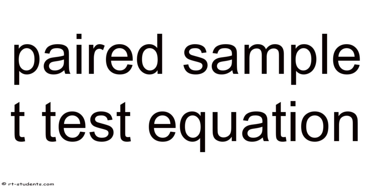Paired Sample T Test Equation