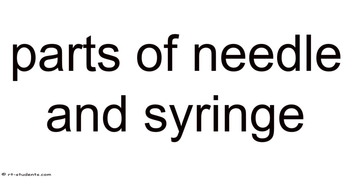 Parts Of Needle And Syringe