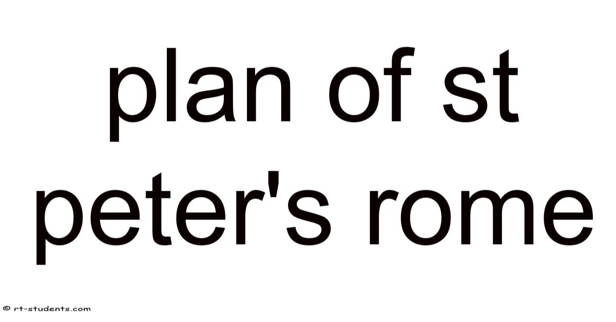 Plan Of St Peter's Rome