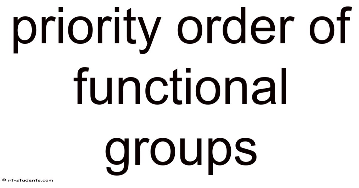 Priority Order Of Functional Groups