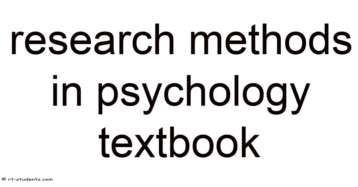 Research Methods In Psychology Textbook
