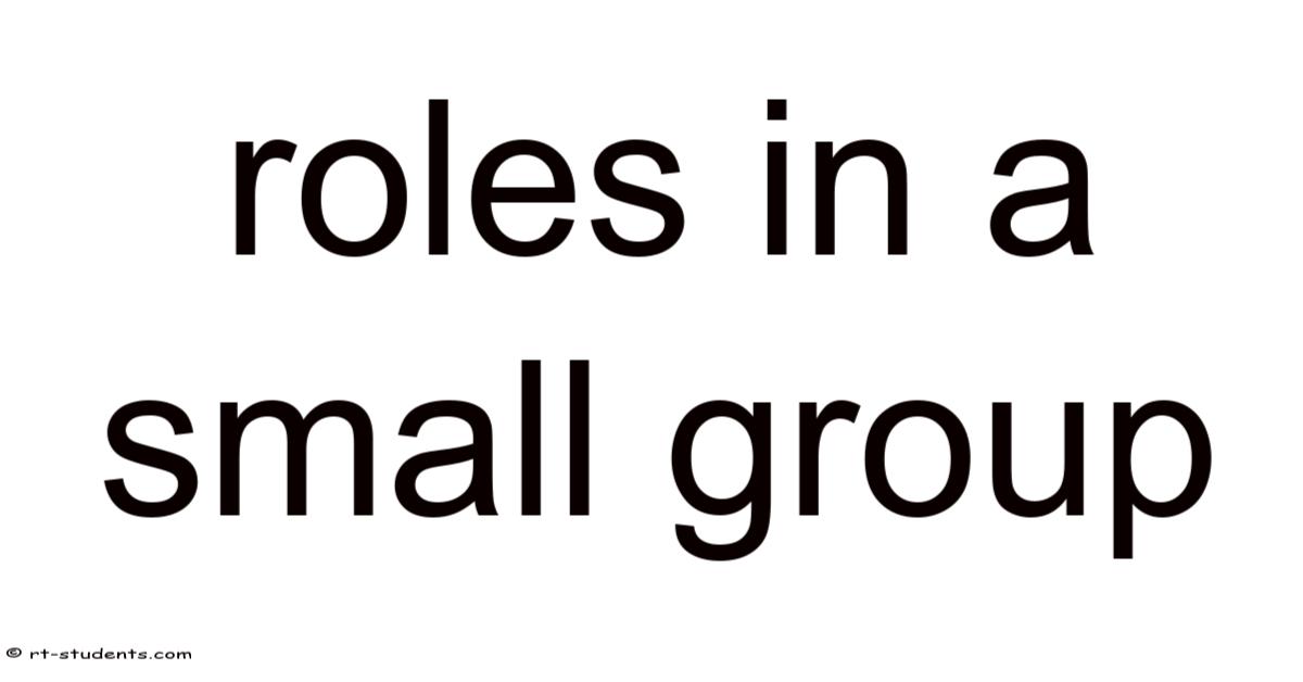 Roles In A Small Group