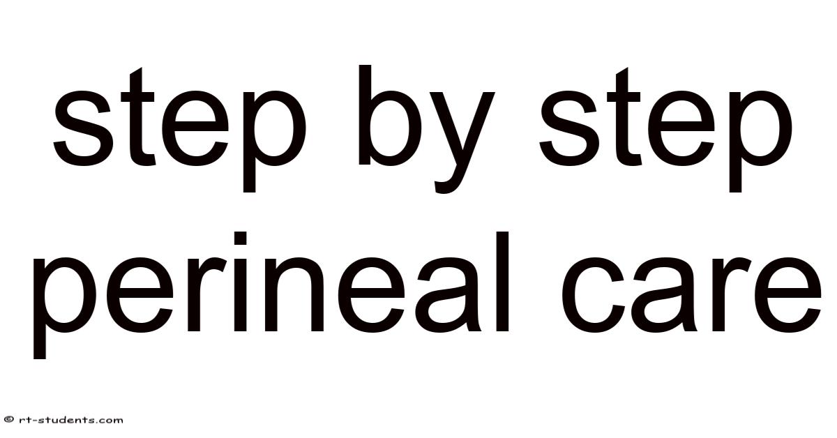 Step By Step Perineal Care