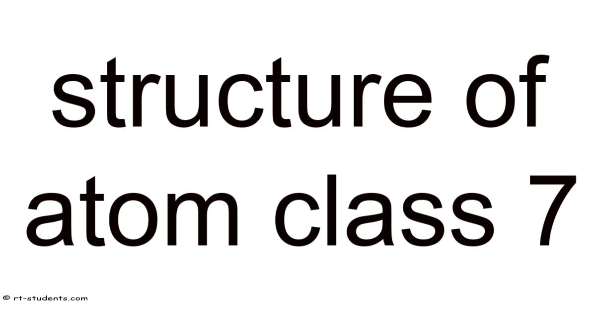 Structure Of Atom Class 7