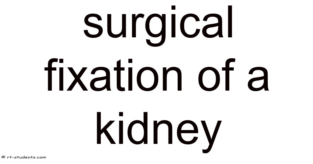 Surgical Fixation Of A Kidney