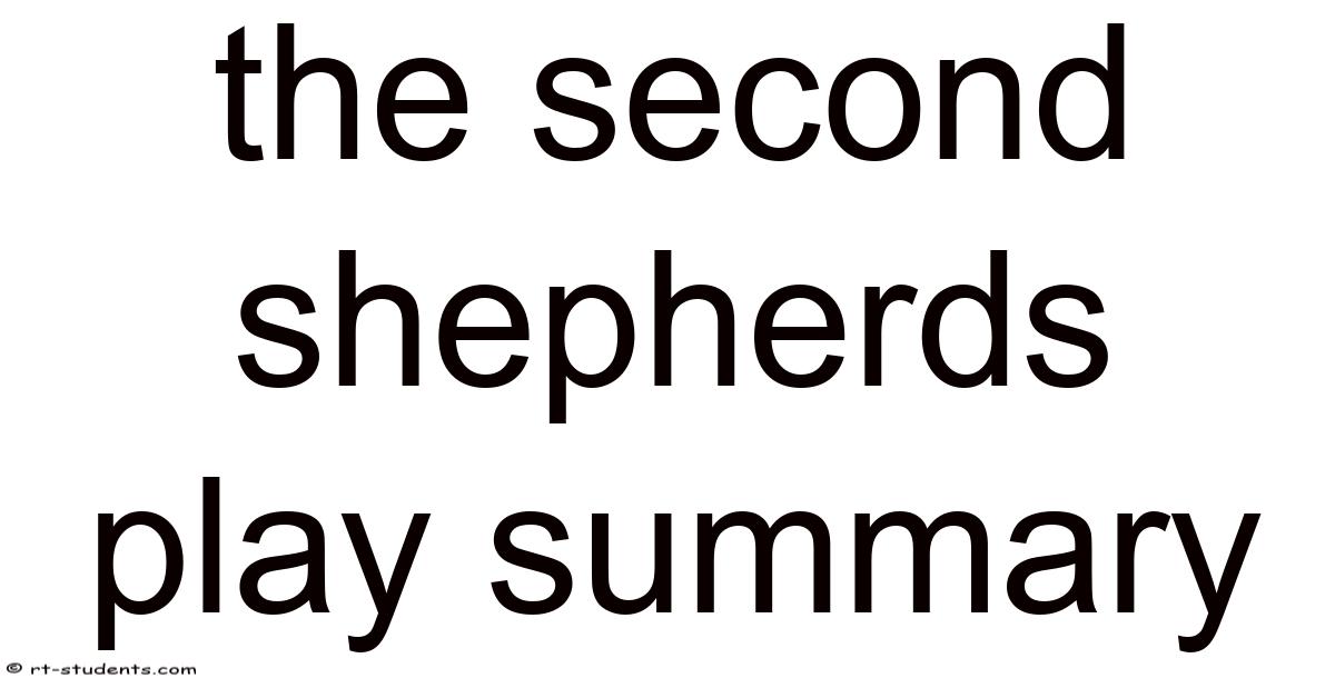 The Second Shepherds Play Summary