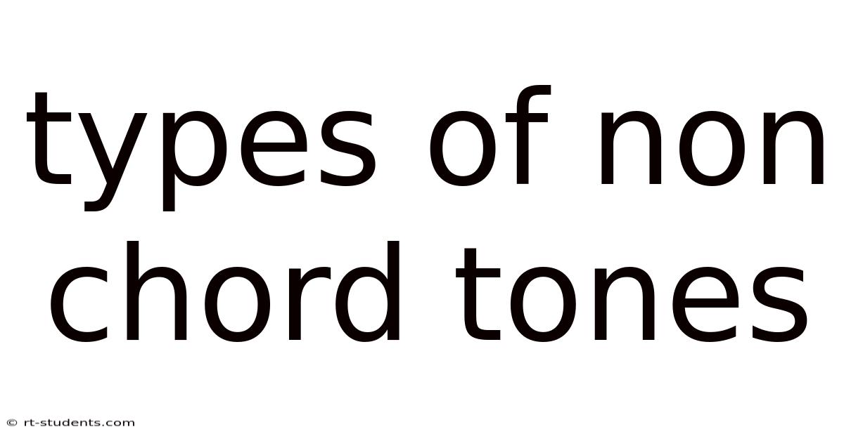 Types Of Non Chord Tones