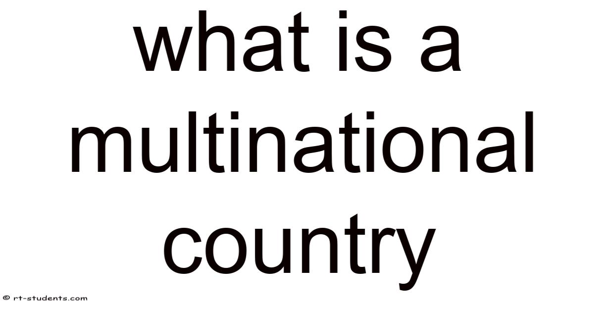 What Is A Multinational Country