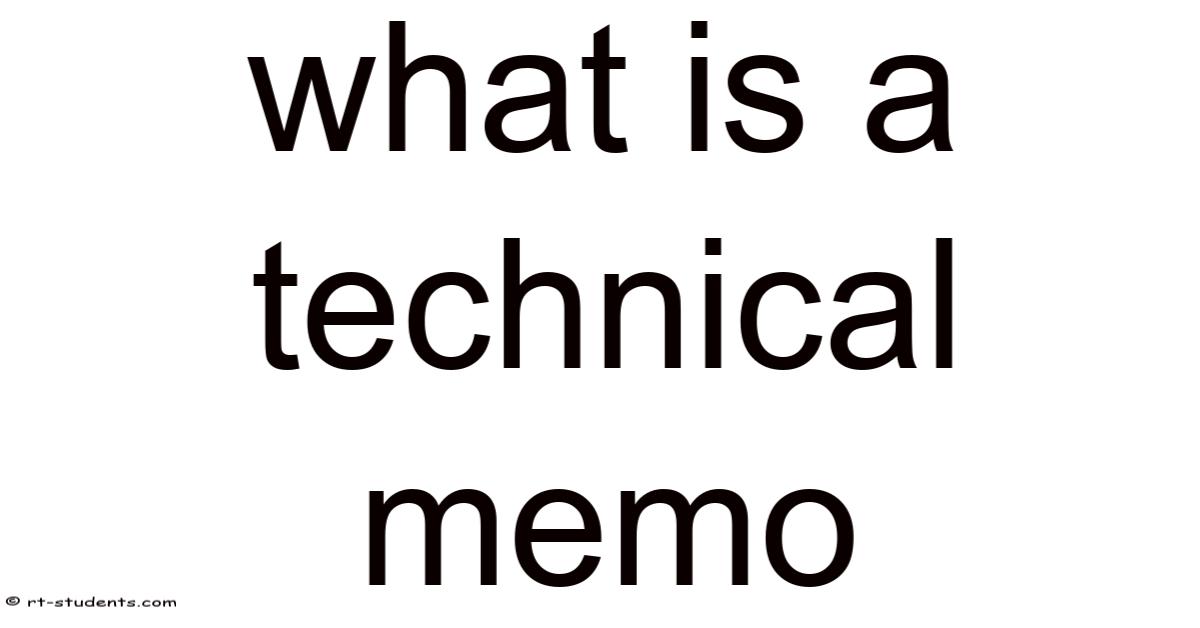 What Is A Technical Memo