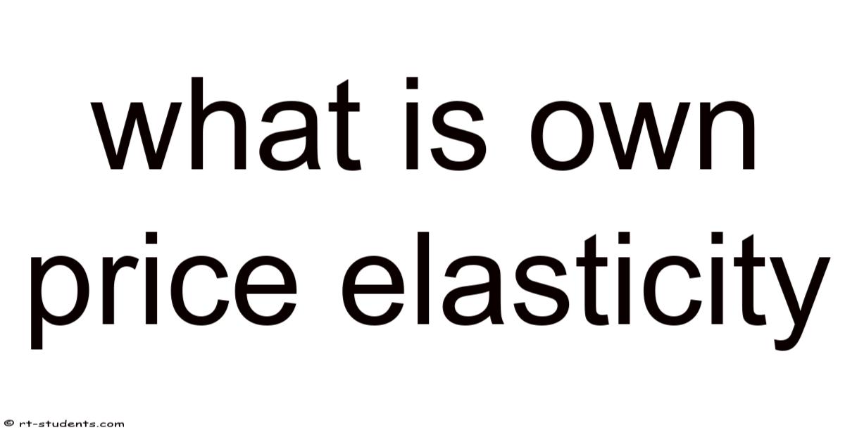 What Is Own Price Elasticity